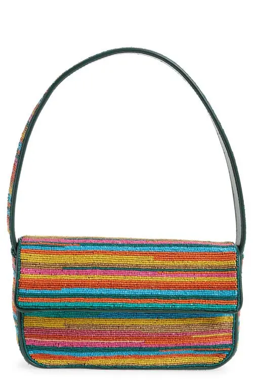 Staud Tommy Beaded Shoulder Bag - Sunset Stripe/ Coastal