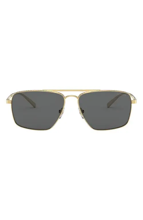 Versace 61mm Aviator Sunglasses - Gold/grey Solid