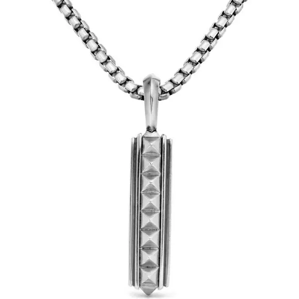 David Yurman Sterling Pyramid Ingot Tag - Silver