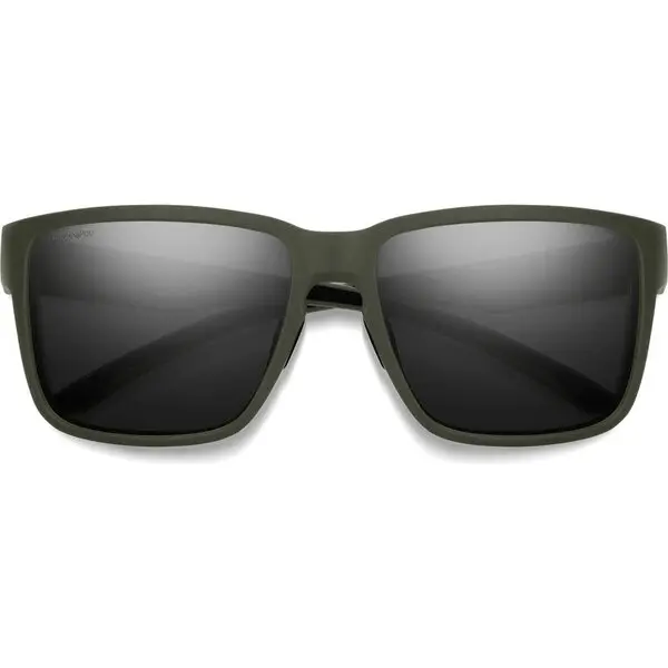SMITH Emerge 60mm Polarized Rectangle Sunglasses - Matte Moss / Polarized Black