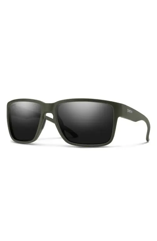 SMITH Emerge 60mm Polarized Rectangle Sunglasses - Matte Moss / Polarized Black