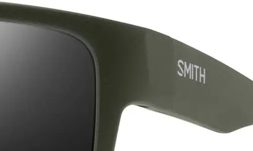 SMITH Emerge 60mm Polarized Rectangle Sunglasses - Matte Moss / Polarized Black
