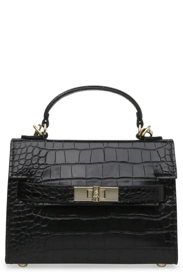 Steve Madden Dignify Croc Embossed Crossbody Bag - Black