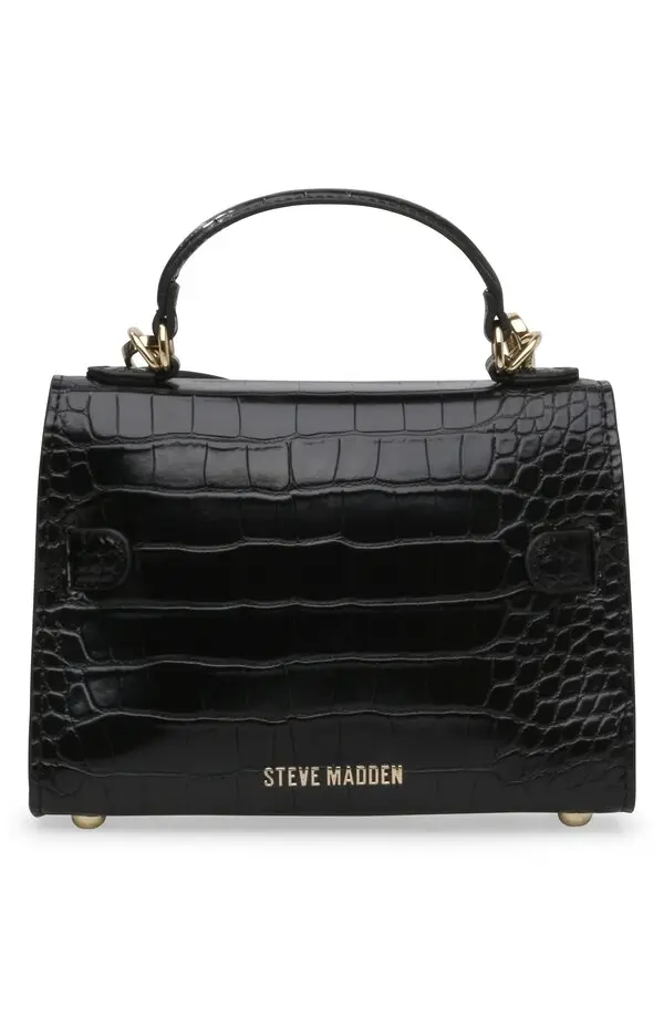 Steve Madden Dignify Croc Embossed Crossbody Bag - Black