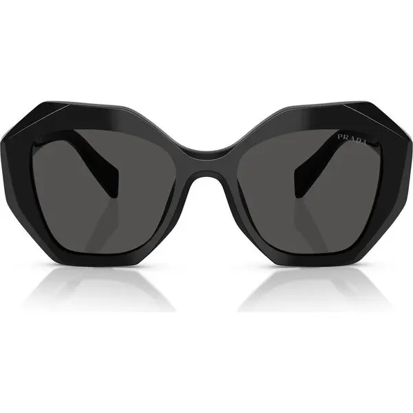 Prada 53mm Irregular Sunglasses - Black