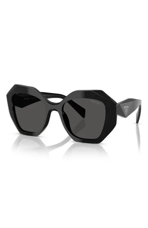 Prada 53mm Irregular Sunglasses - Black