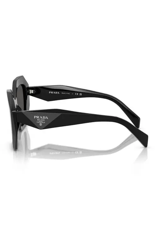 Prada 53mm Irregular Sunglasses - Black