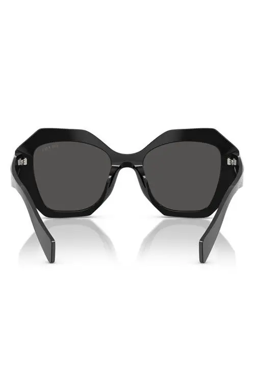 Prada 53mm Irregular Sunglasses - Black