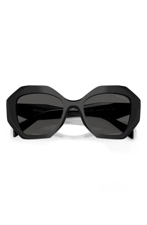 Prada 53mm Irregular Sunglasses - Black
