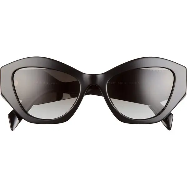 Prada 53mm Irregular Sunglasses - Black/grey Gradient