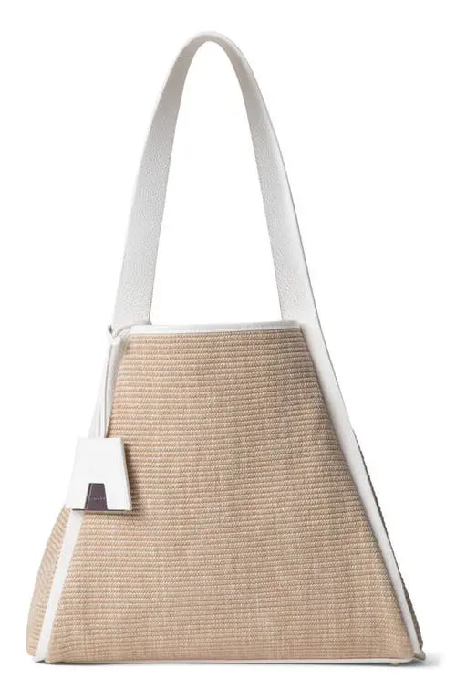 Akris Medium Alex Raffia And Leather Shopper - Nature/ White