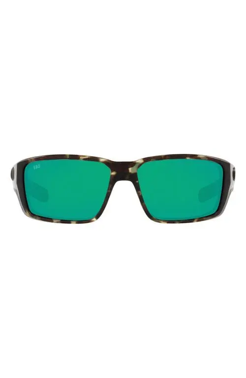 COSTA DEL MAR 60mm Polarized Rectangle Sunglasses - Brown Green