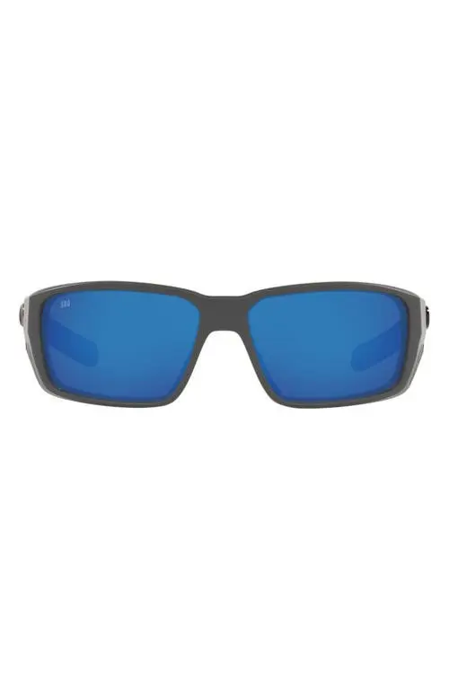 COSTA DEL MAR 60mm Polarized Rectangle Sunglasses - Grey Blue