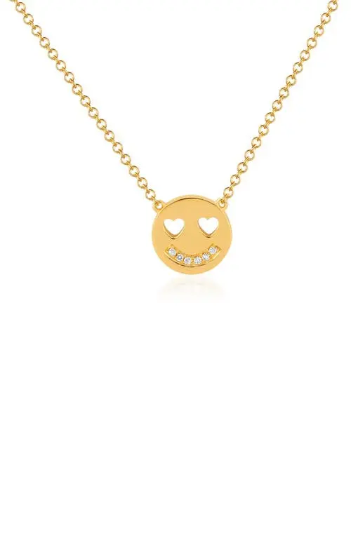Ef Collection Diamond Happiness Pendant Necklace - Yellow Gold
