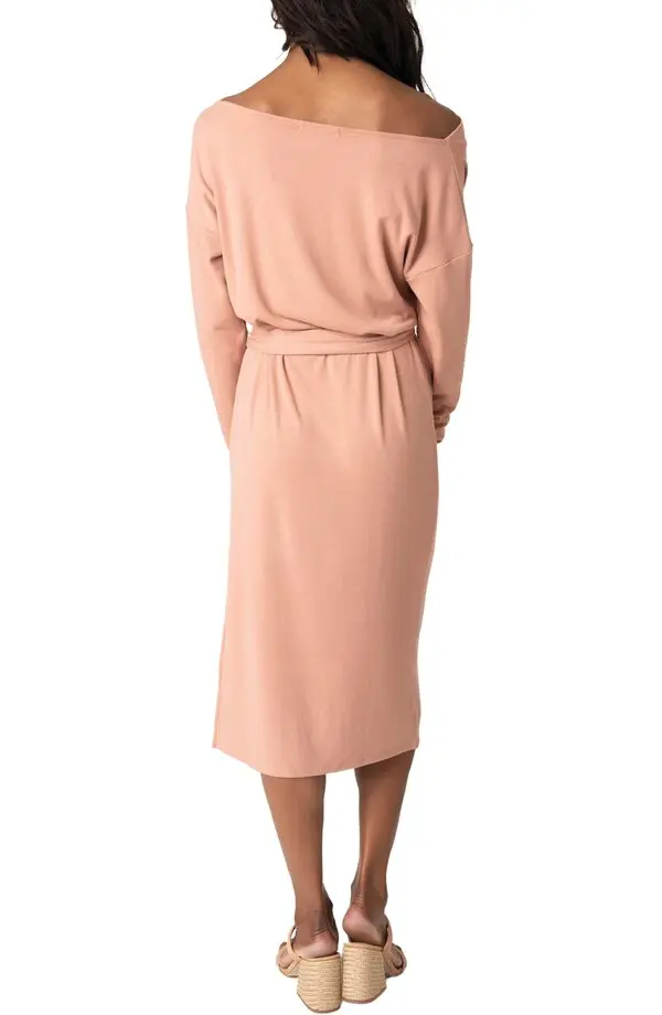 GIBSONLOOK One-shoulder Long Sleeve Midi Sweater Dress