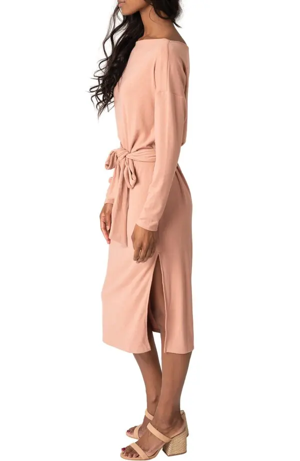 GIBSONLOOK One-shoulder Long Sleeve Midi Sweater Dress