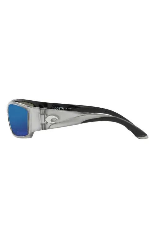 COSTA DEL MAR 61mm Wraparound Sunglasses - Matte Silver