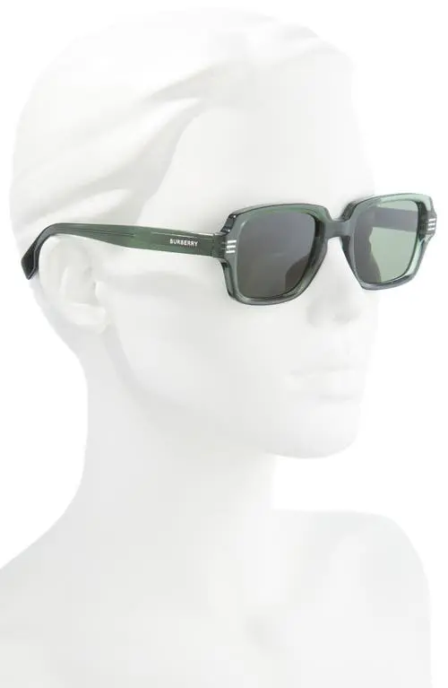 Burberry 51mm Rectangular Sunglasses - Green/dark Green