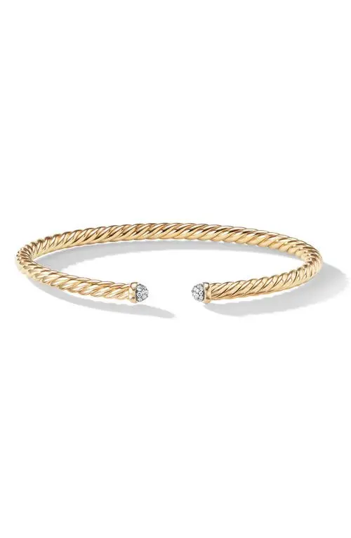 David Yurman Spira® 18k Yellow Bracelet, 4mm - Yellow Gold/diamond