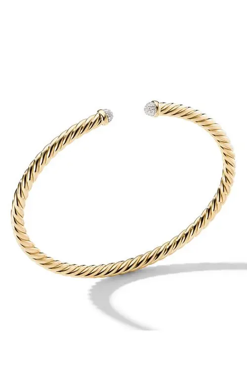 David Yurman Spira® 18k Yellow Bracelet, 4mm - Yellow Gold/diamond