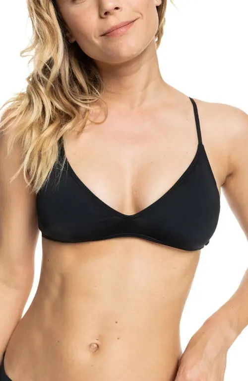 Roxy Beach Classics Strappy Triangle Bikini Top - Anthracite
