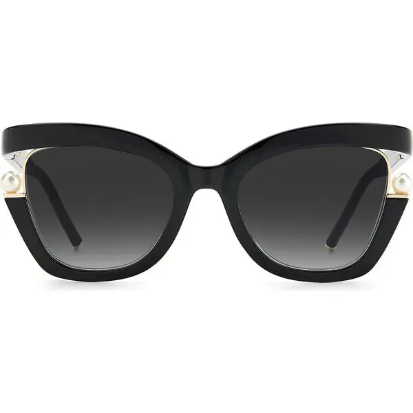 Carolina Herrera 53mm Cat Eye Sunglasses - Black/dark Grey Sf