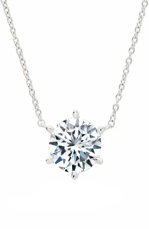 CRISLU Cubic Zirconia Pendant Necklace - Platinum