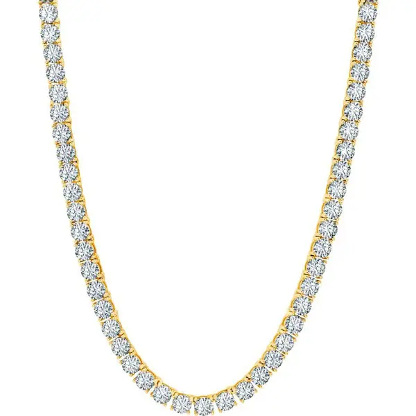CRISLU Cubic Zirconia Tennis Necklace - 18kt Yellow Gold
