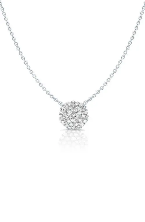 CRISLU Pavé Cluster Pendant Necklace - Platinum