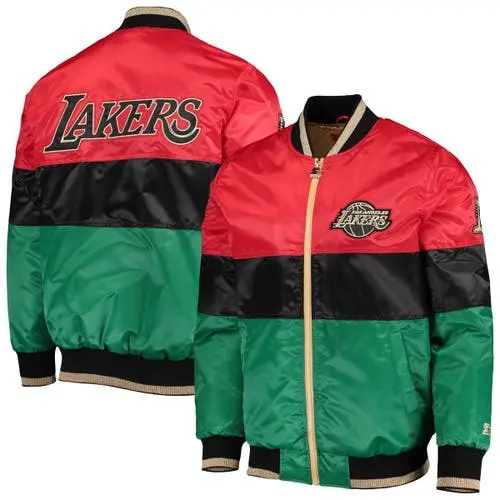 STARTER Black/green Los Angeles Lakers Black History Month Nba 75th Anniversary Full-zip Jacket - Red
