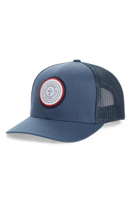 Travis Mathew Patch Trucker Hat - Dark Blue