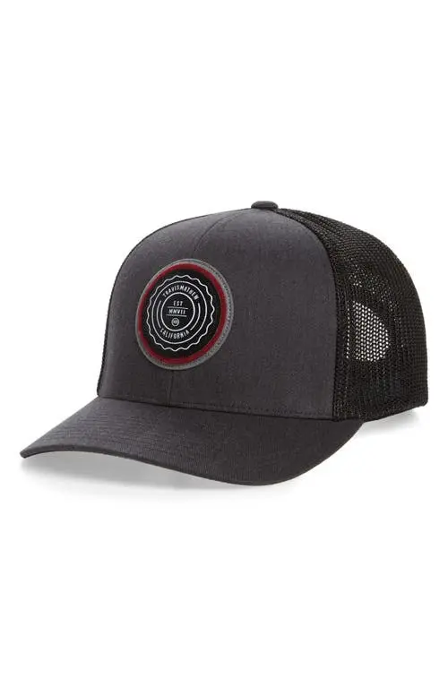 Travis Mathew Patch Trucker Hat - Heather Grey Pinstripe