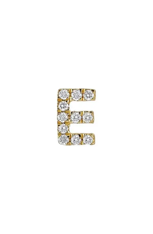 Bony Levy Icon Diamond Initial Single Stud Earring - 18k Yellow Gold - E