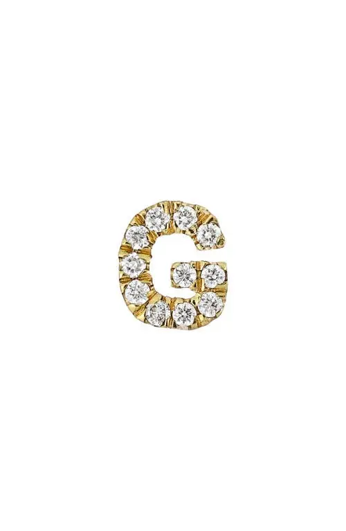 Bony Levy Icon Diamond Initial Single Stud Earring - 18k Yellow Gold - G