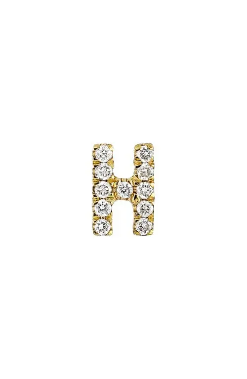 Bony Levy Icon Diamond Initial Single Stud Earring - 18k Yellow Gold - H
