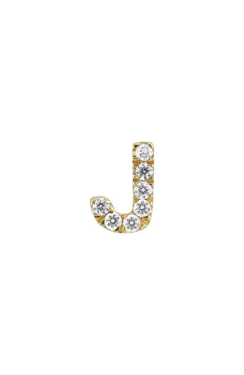 Bony Levy Icon Diamond Initial Single Stud Earring - 18k Yellow Gold - J