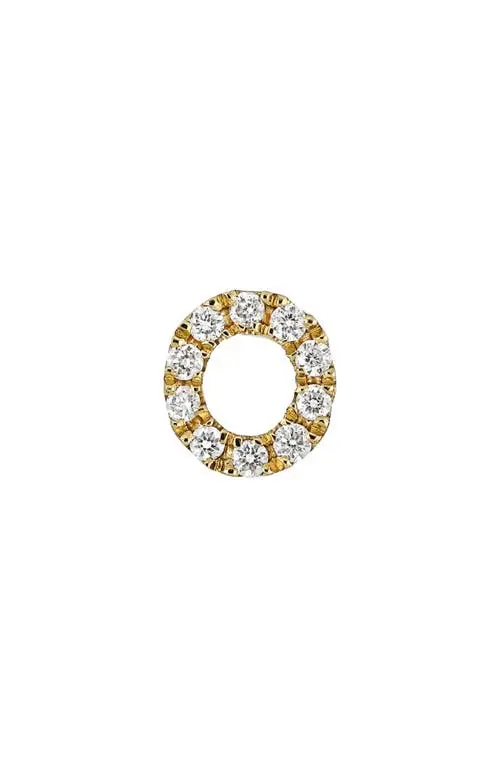 Bony Levy Icon Diamond Initial Single Stud Earring - 18k Yellow Gold - O