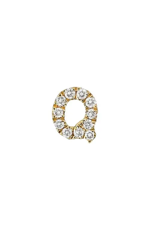 Bony Levy Icon Diamond Initial Single Stud Earring - 18k Yellow Gold - Q