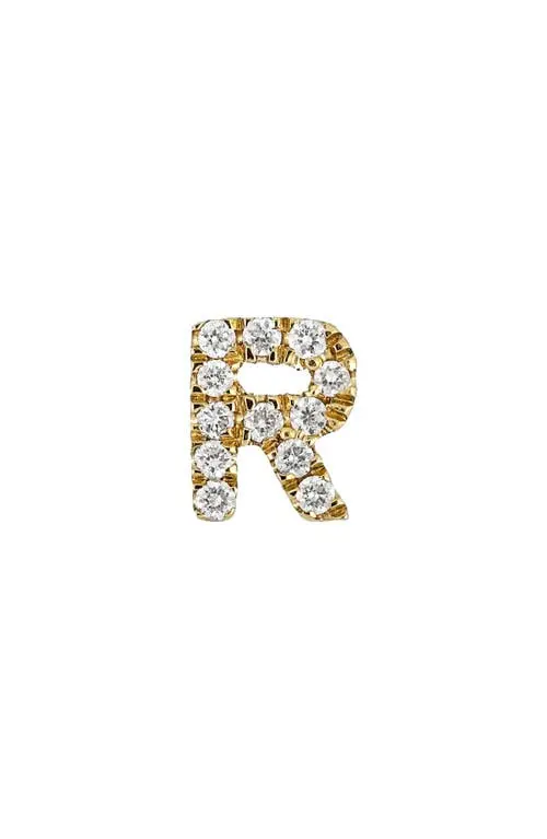 Bony Levy Icon Diamond Initial Single Stud Earring - 18k Yellow Gold - R
