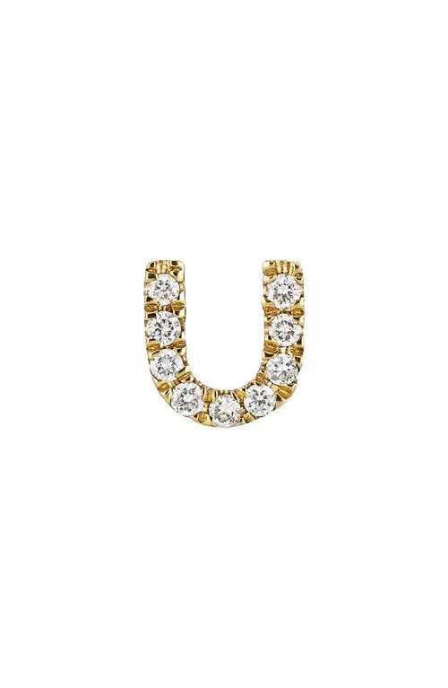 Bony Levy Icon Diamond Initial Single Stud Earring - 18k Yellow Gold - U
