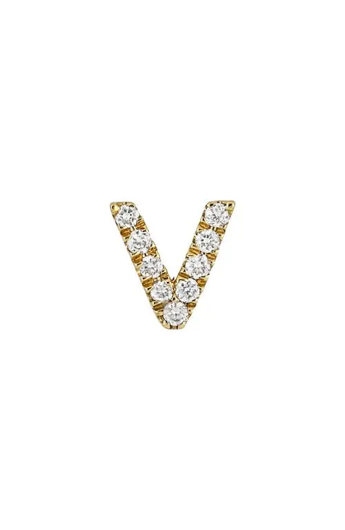 Bony Levy Icon Diamond Initial Single Stud Earring - 18k Yellow Gold - V