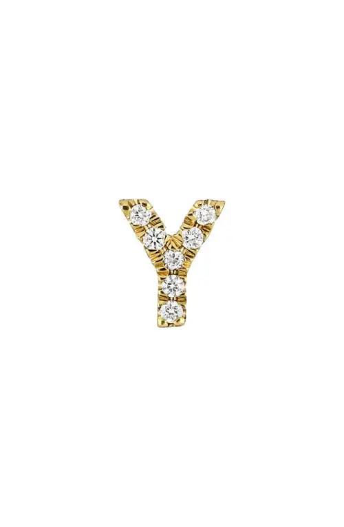 Bony Levy Icon Diamond Initial Single Stud Earring - 18k Yellow Gold - Y