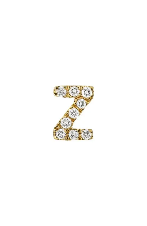 Bony Levy Icon Diamond Initial Single Stud Earring - 18k Yellow Gold - Z