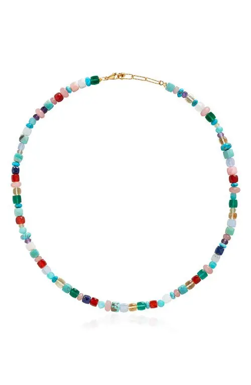 Monica Vinader Freedom Beaded Gemstone Necklace - Yellow Gold