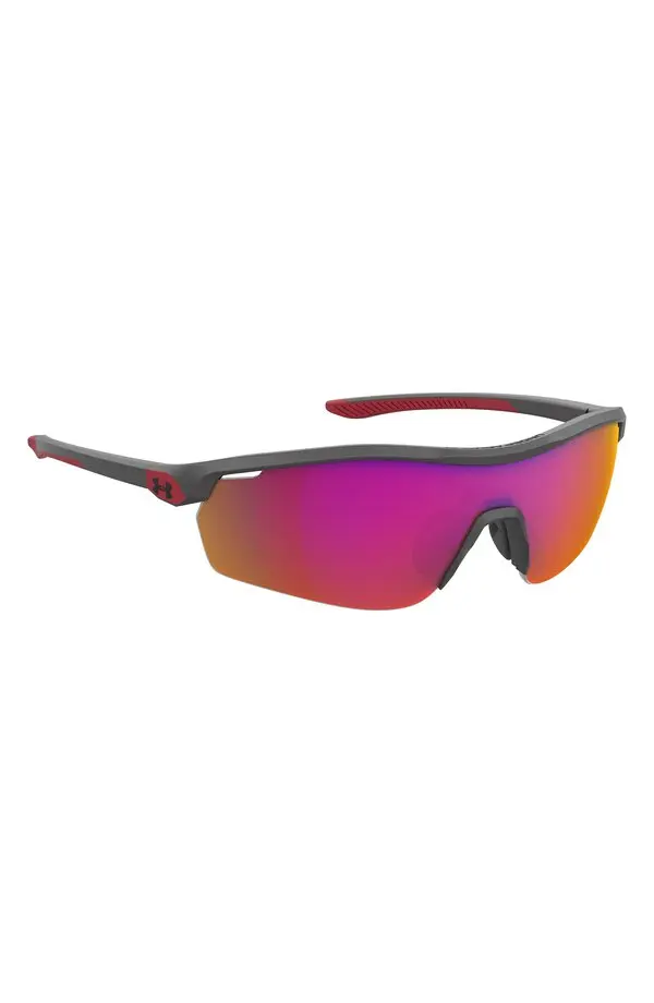 Under Armour 99mm Mirrored Shield Sunglasses - Grey Black