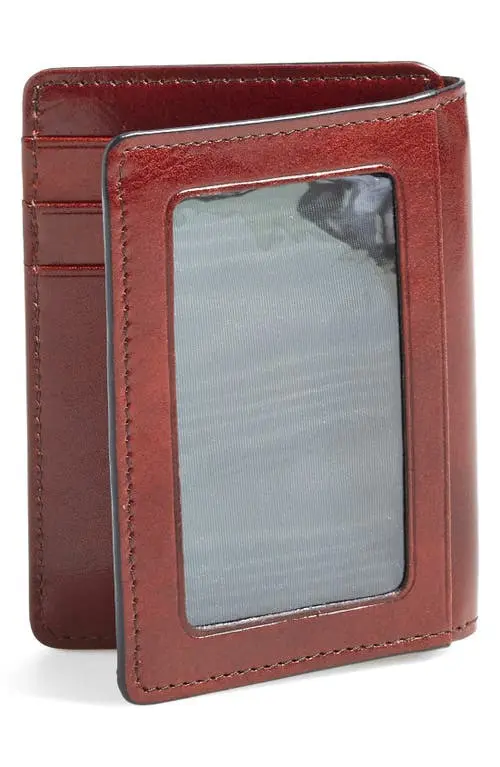 Bosca Old Leather Front Pocket Id Wallet - Dark Brown