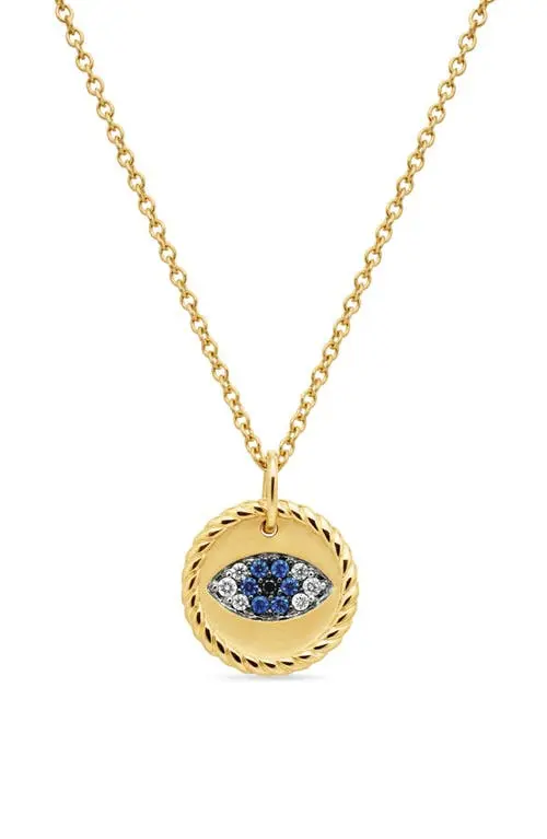 David Yurman Cable Collectibles Evil Eye Pendant Necklace - Gold