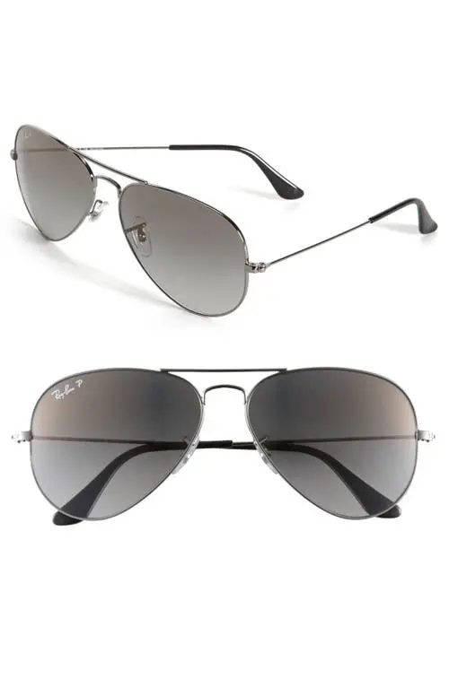 Ray-ban 58mm Polarized Aviator Sunglasses