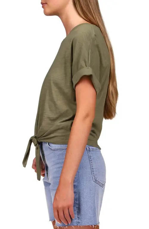 Sanctuary Tie Detailed T-shirt - Trail Gree