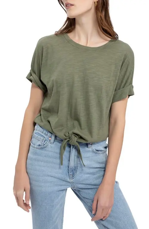 Sanctuary Tie Detailed T-shirt - Trail Gree